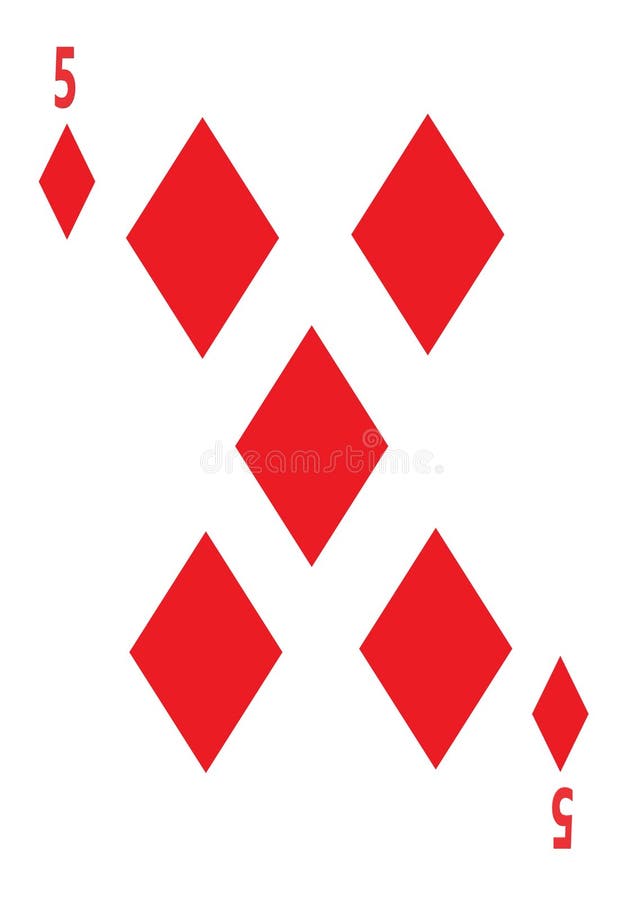 The Five of Diamonds Card in a Regular 52 Card Poker Playing Deck Stock ...