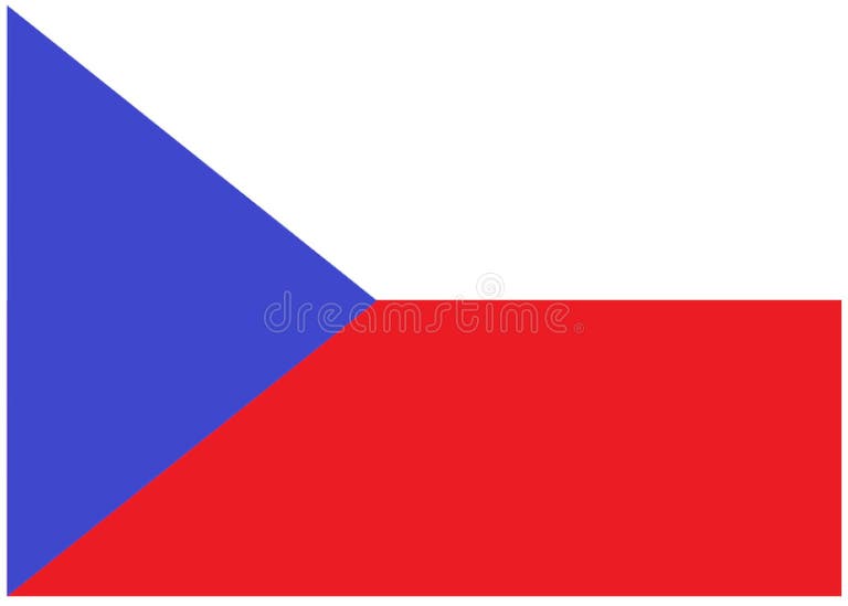 The Flag of Czechia with a Blue Triangle Keeping Left Over Two ...
