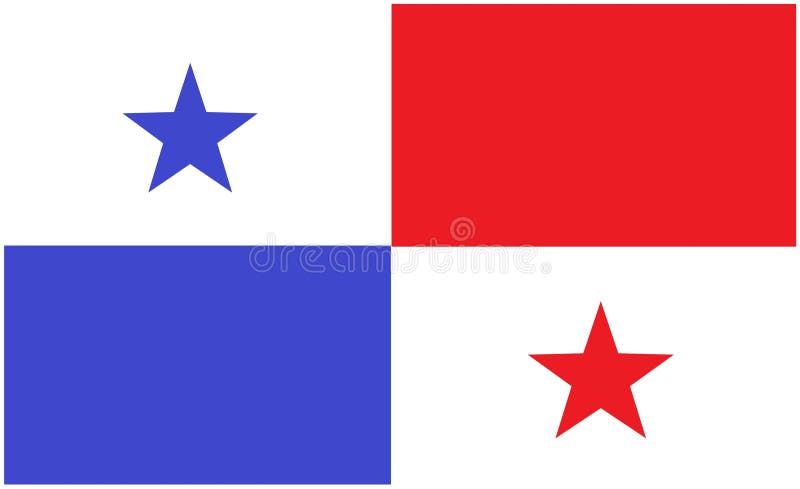 The Flag of Panama with Four Rectangles of Blue Star and Red Star Stock ...