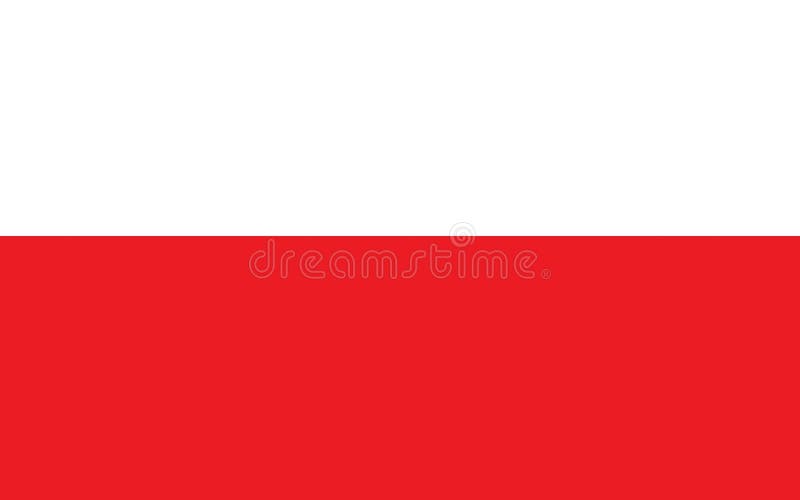 The Flag of Poland with Two Horizontal Bands of White Over Red Stock ...