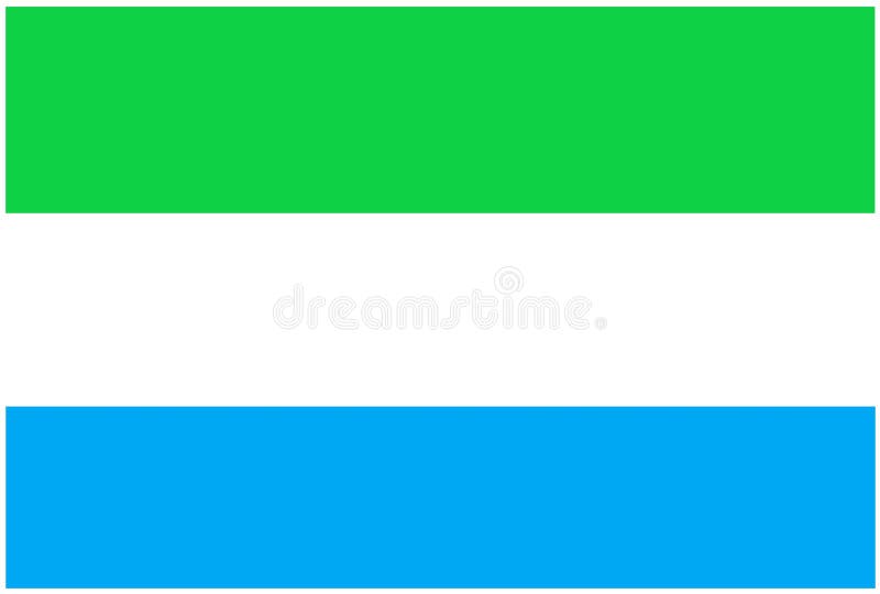 The Flag of Sierra Leone with Three Equal Horizontal Bands of Green ...