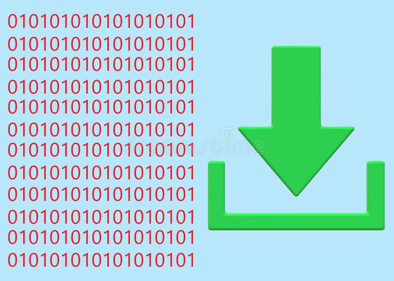 Binary Zeros And Ones On Green Background Stock Illustration ...