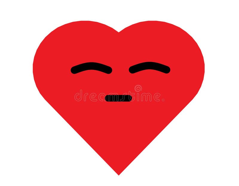 A Heart Shaped Nonchalant Expression Face White Backdrop Stock ...