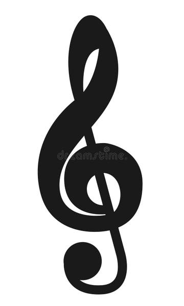 One Single Treble Clef Musical Note Symbol White Backdrop Stock ...
