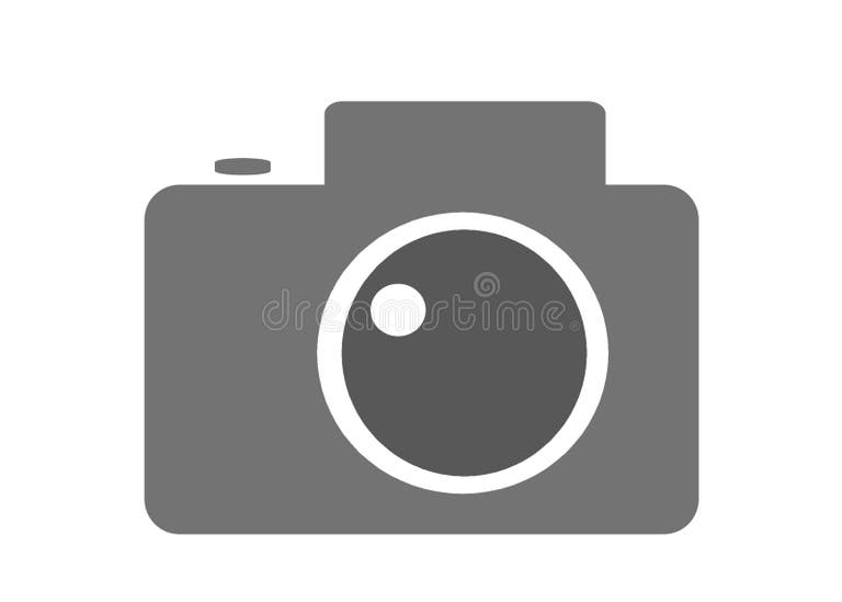 A Simple Outline Shape of a Grey Digital Camera Against a White ...