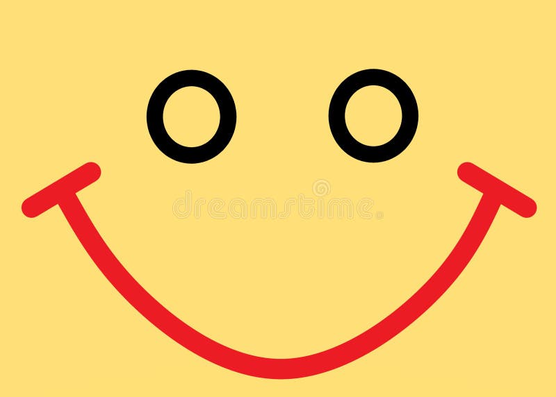 A Simple Red Mouth Lips Smiling Expression Face with Eyes Skin Tone ...