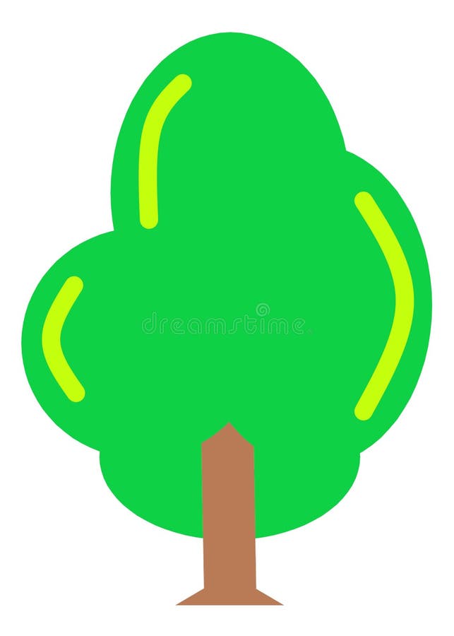 A Simple Simplified Graphic Representation of a Tall Tree Against a ...