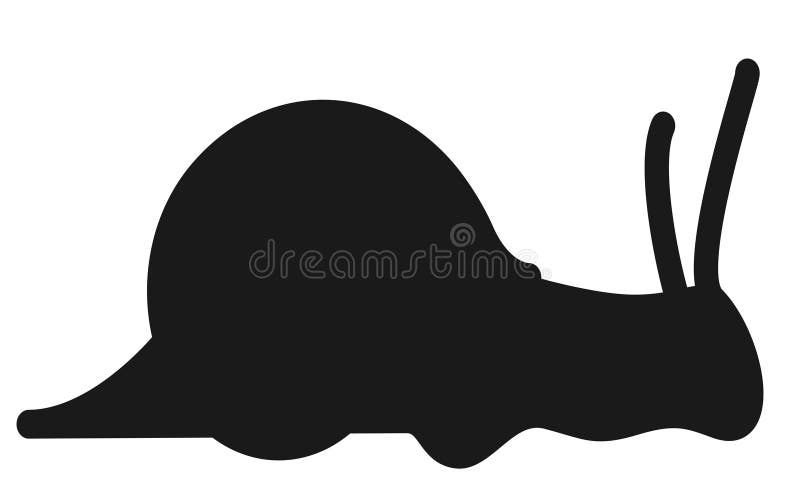A Single Bold All Black Snail Silhouette Against a White Backdrop Stock ...