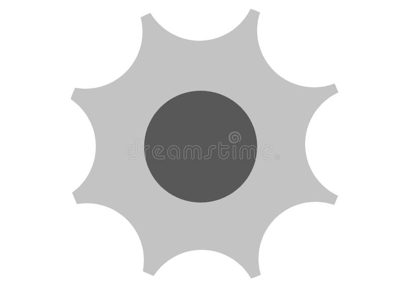 A Single Light Grey Gear Wheel with Dark Grey Centre White Backdrop ...