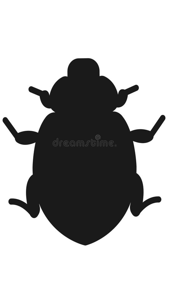 A Single One Insect Bug Outline Shape Silhouette Against a White ...