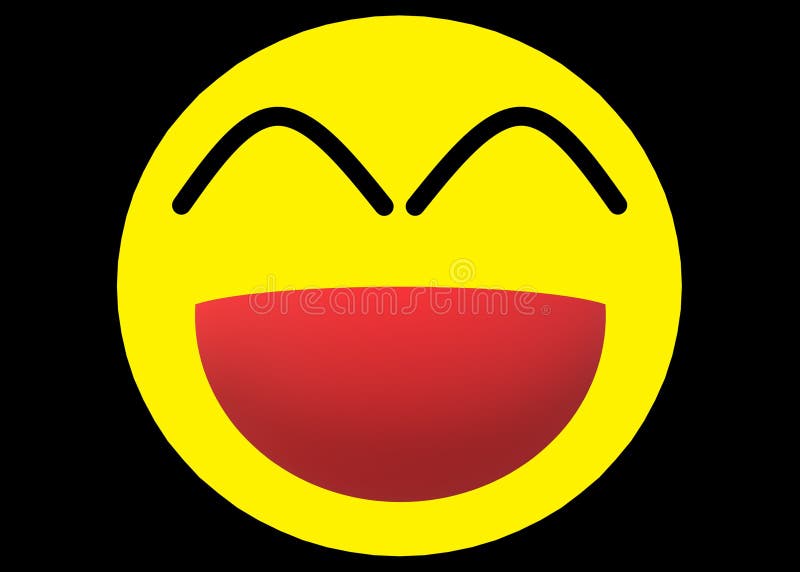 A Smiling Face Icon Emoticon Simile with Wide Open Mouth and Slit Eyes ... A Smiling Face Icon Emoticon Simile with Wide Open Mouth and Slit Eyes ...