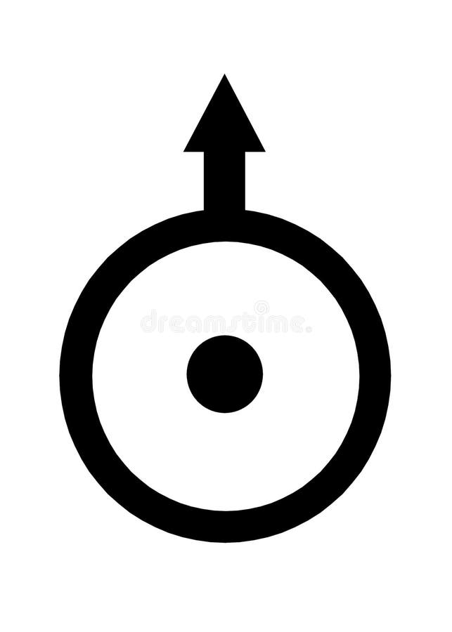 The Solar Symbol of Uranus White Backdrop Stock Illustration ...