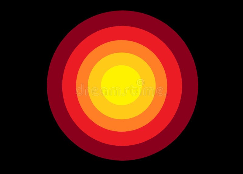 A Stack of Circles in Gradation Warm Colors Black Backdrop Stock ...