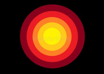 A Stack of Circles in Gradation Warm Colors Black Backdrop Stock ...