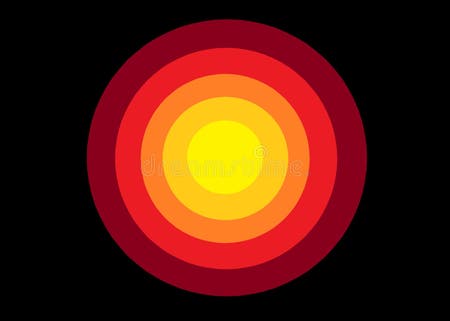 A Stack of Circles in Gradation Warm Colors Black Backdrop Stock ...