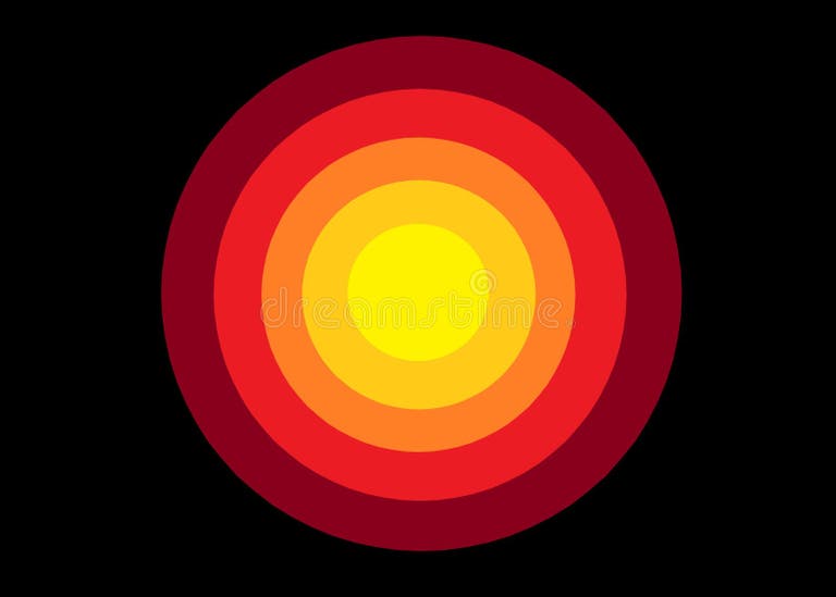 A Stack of Circles in Gradation Warm Colors Black Backdrop Stock ...