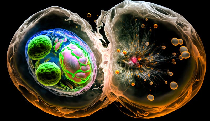 Computer Generated Image of Brain and Cell Inside of Cell Stock ...
