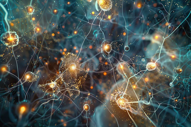 A Computer Generated Image of a Brain with Many Neurons Stock Photo ...