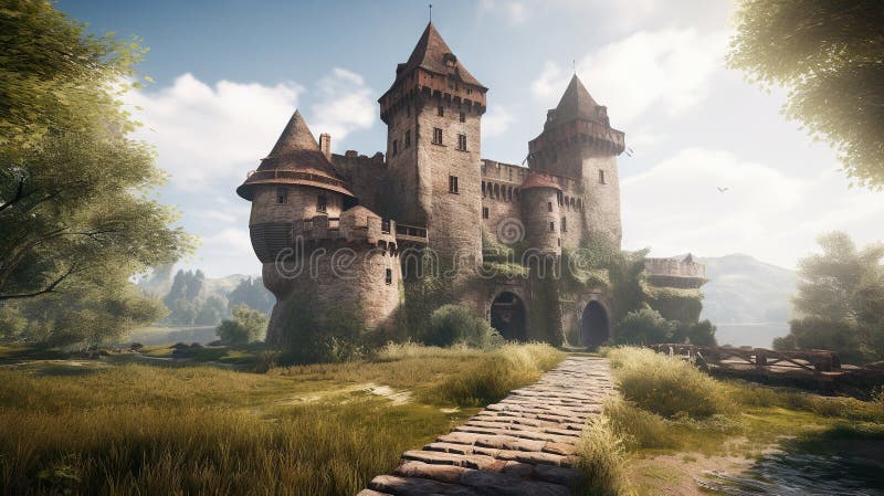 Path To Castle Stock Illustrations – 344 Path To Castle Stock ...