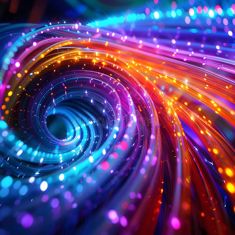 A Computer Generated Image of a Colorful Swirl of Lights Stock Image ...
