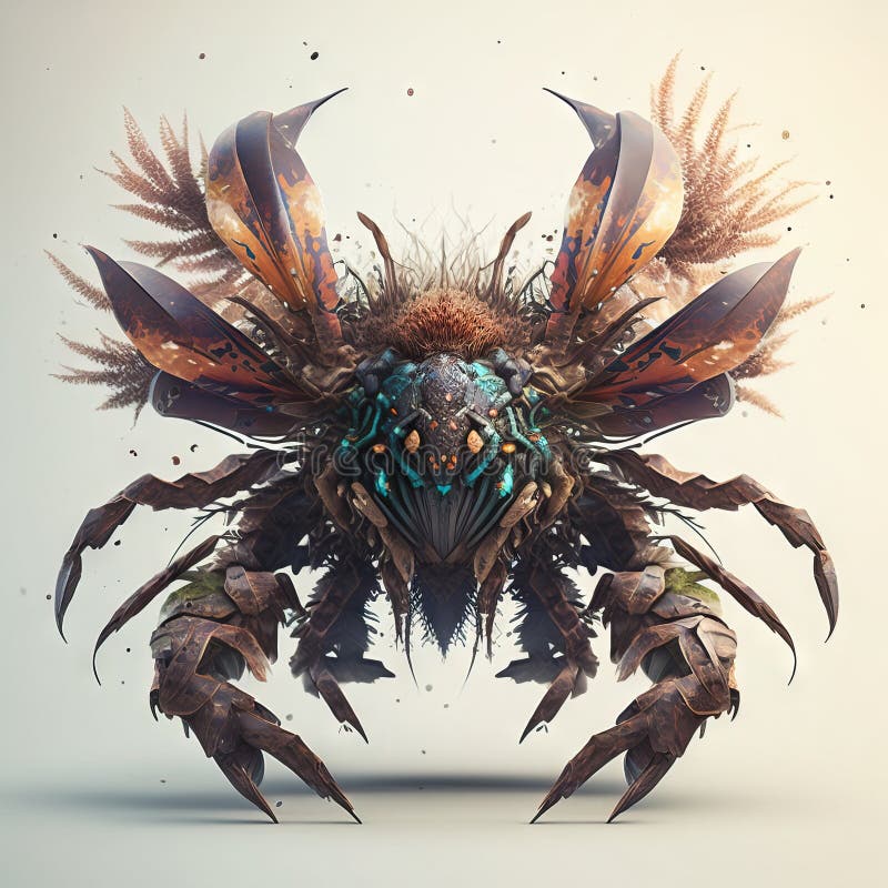 A Computer Generated Image of a Creature with Feathers on Its Head and ...