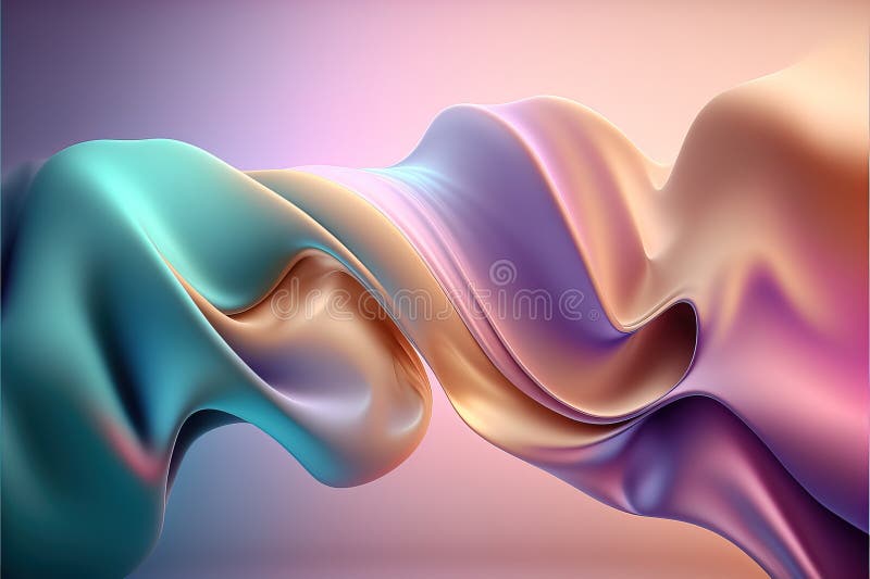 A Computer Generated Image of a Curved Wave of Liquid Material in Blue ...