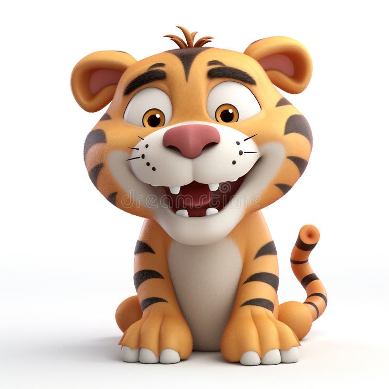 Cute Tiger Character - Playful and Adorable Stock Illustration ...