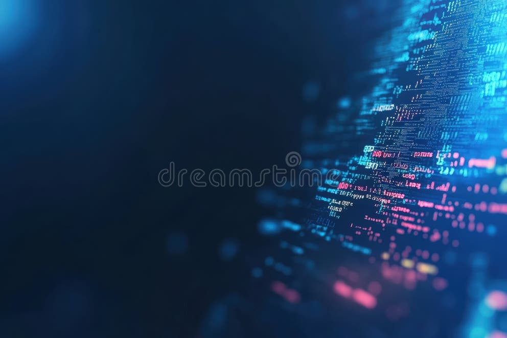 This is a Computer Generated Image Depicting a Blue Matrix Background ...