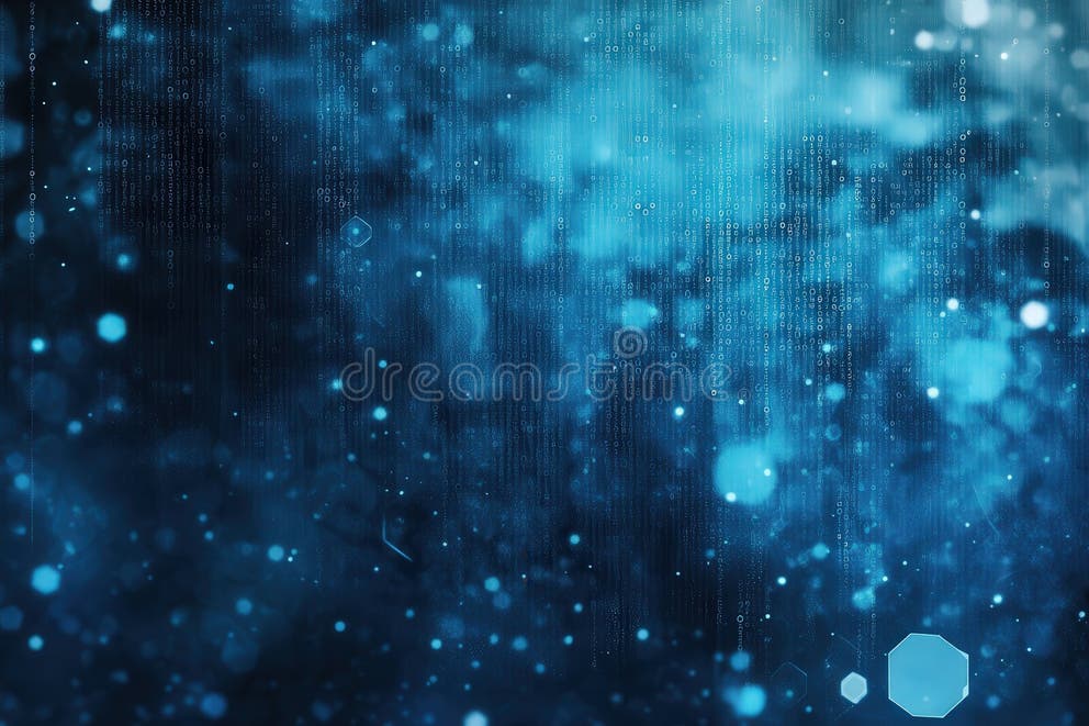 This is a Computer Generated Image Depicting a Blue Matrix Background ...