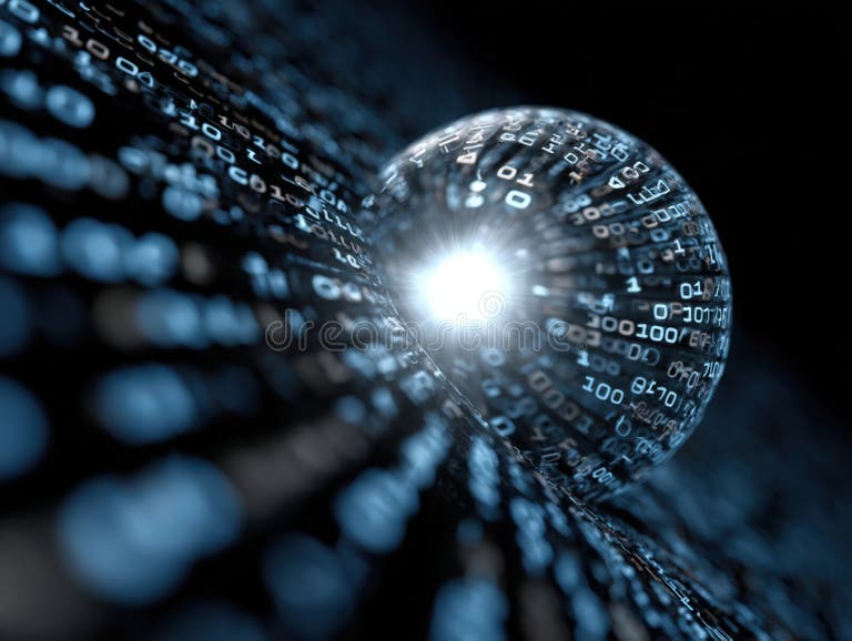 This is a Computer Generated Image Depicting a Tunnel of Binary Code Stock Image - Image of ...