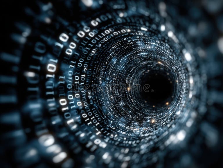 This is a Computer Generated Image Depicting a Tunnel of Binary Code Stock Image - Image of ...