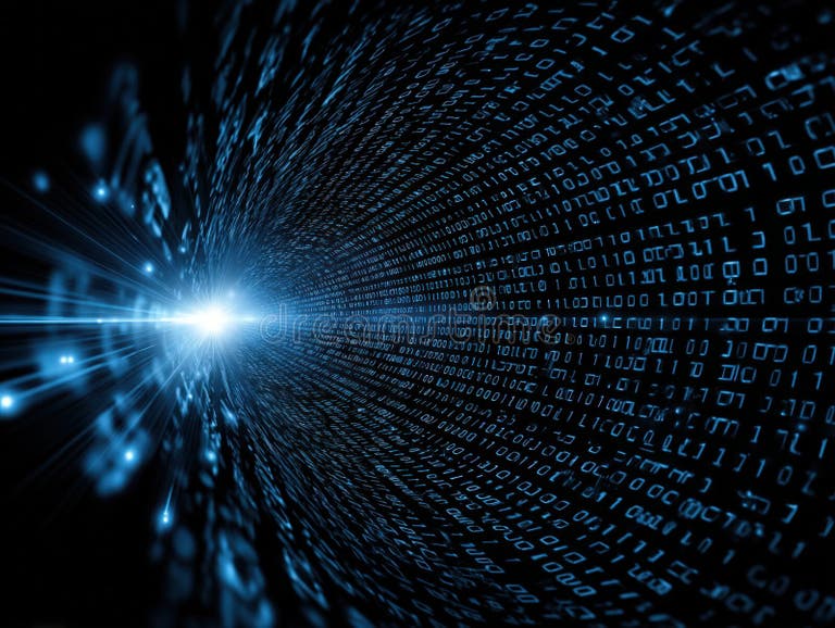This is a Computer Generated Image Depicting a Tunnel of Binary Code Stock Photo - Image of ...