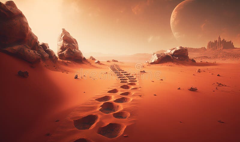 A Computer Generated Image of a Desert with a Path Going through it ...