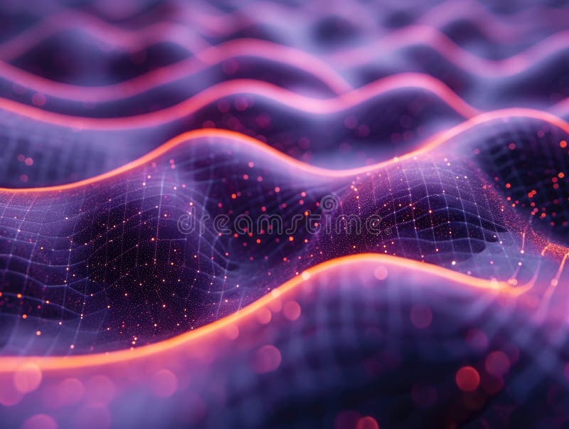 Computer Generated Image of Wavy Lines and Dots. Generative AI. Stock ...