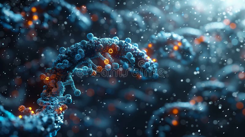 A Computer Generated Image of a Dna Strand in a Cell Stock Illustration ...