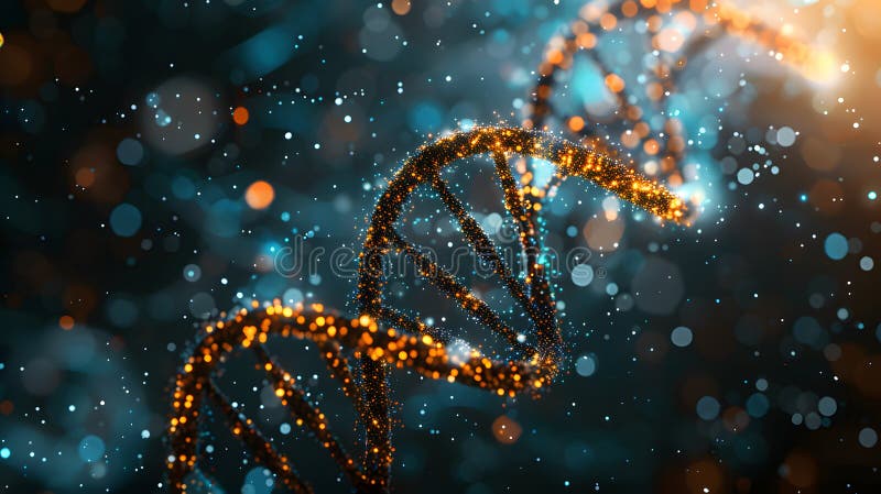 Electric Blue DNA Strand on Dark Background in Macro Photography Event ...