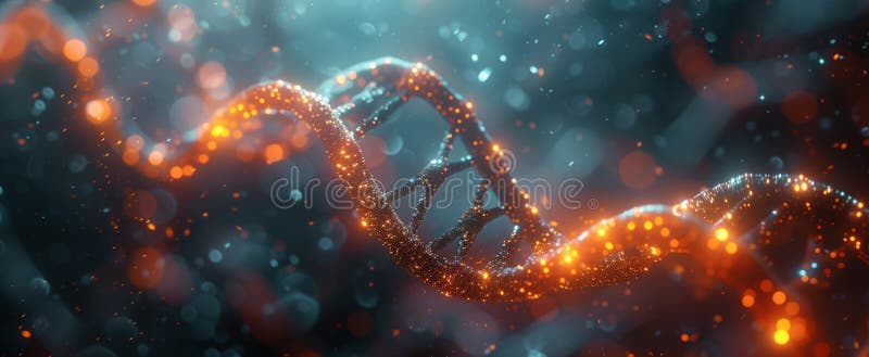A Computer Generated Image of a Dna Strand Stock Image - Image of ...