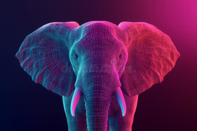 A Computer Generated Image of an Elephant Stock Illustration ...