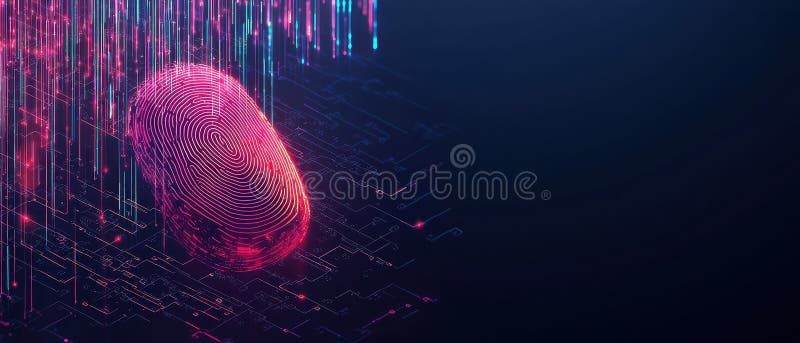 A Computer Generated Image of a Face with a Fingerprint on it Stock ...