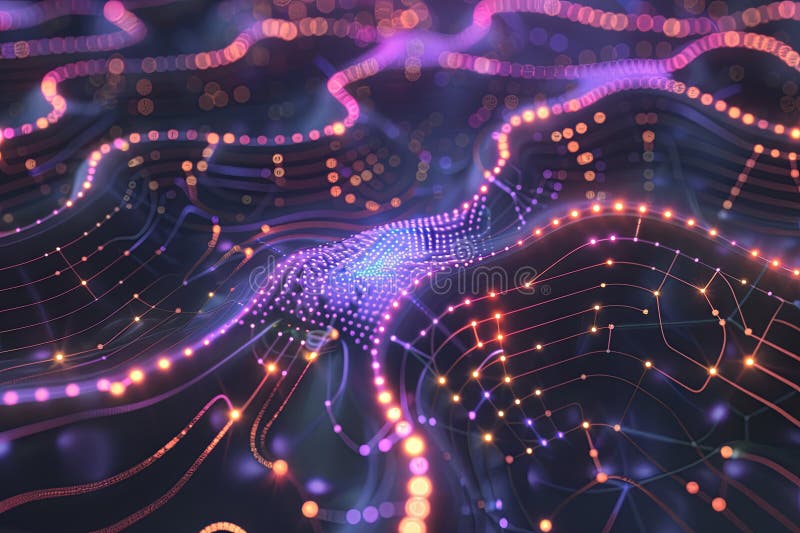 Computer Generated Lines and Dots Stock Illustration - Illustration of network, digital: 318859559