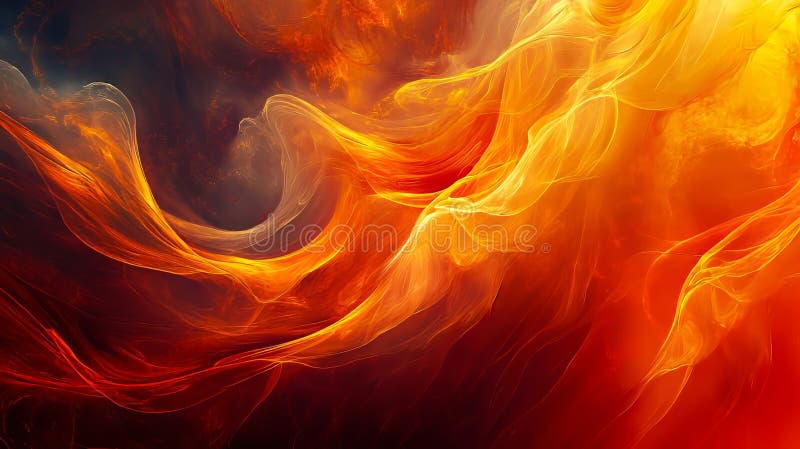A Computer Generated Image of a Fiery Orange and Yellow Fire Stock ...