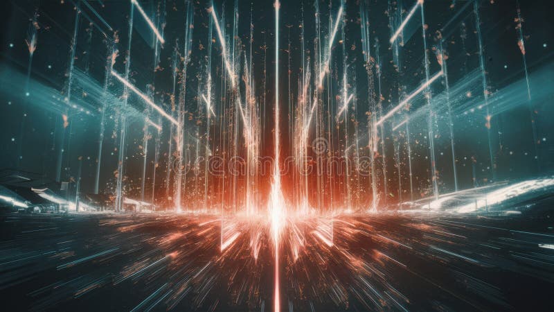 A Computer Generated Image of a Futuristic City with Bright Lights, AI ...