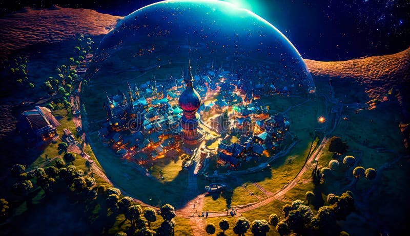 Computer Generated Image of Futuristic City. Generative AI Stock ...