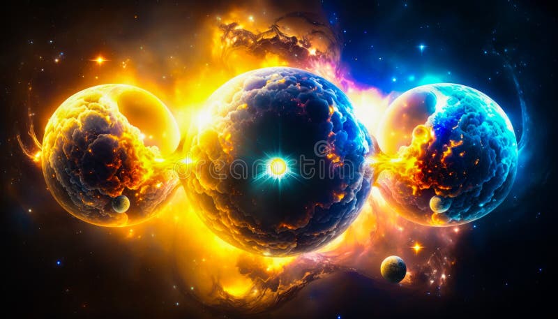 Computer Generated Image of Group of Planets in Space Generative AI ...