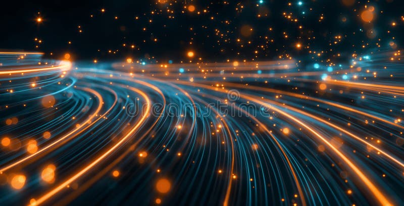 Computer Generated Image of a Highway with Lots of Lights Stock Photo ...