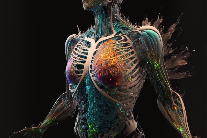 A Computer Generated Image of a Human Body with a Lot of Visible Parts ...