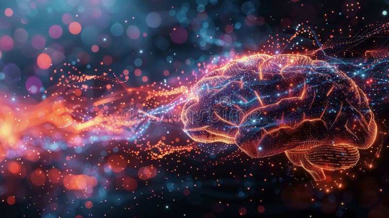 Computer Generated Image of a Human Brain Stock Illustration ...