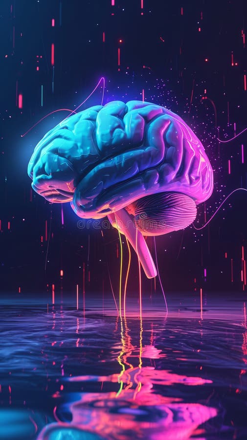 Computer Generated Image of a Human Brain, Detailed Visualization of ...