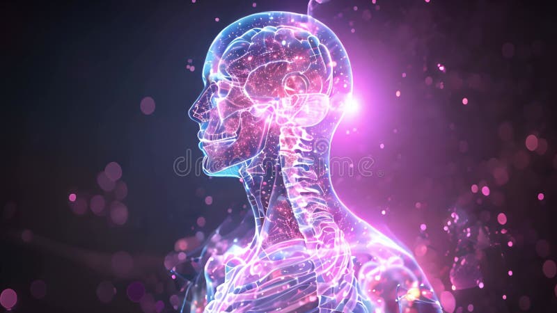 Computer Generated Image of Human Head Stock Footage - Video of cyborg ...