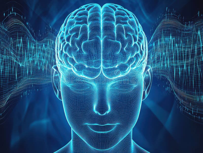 A Computer Generated Image of a Human Head with a Red Brain Stock Photo ...